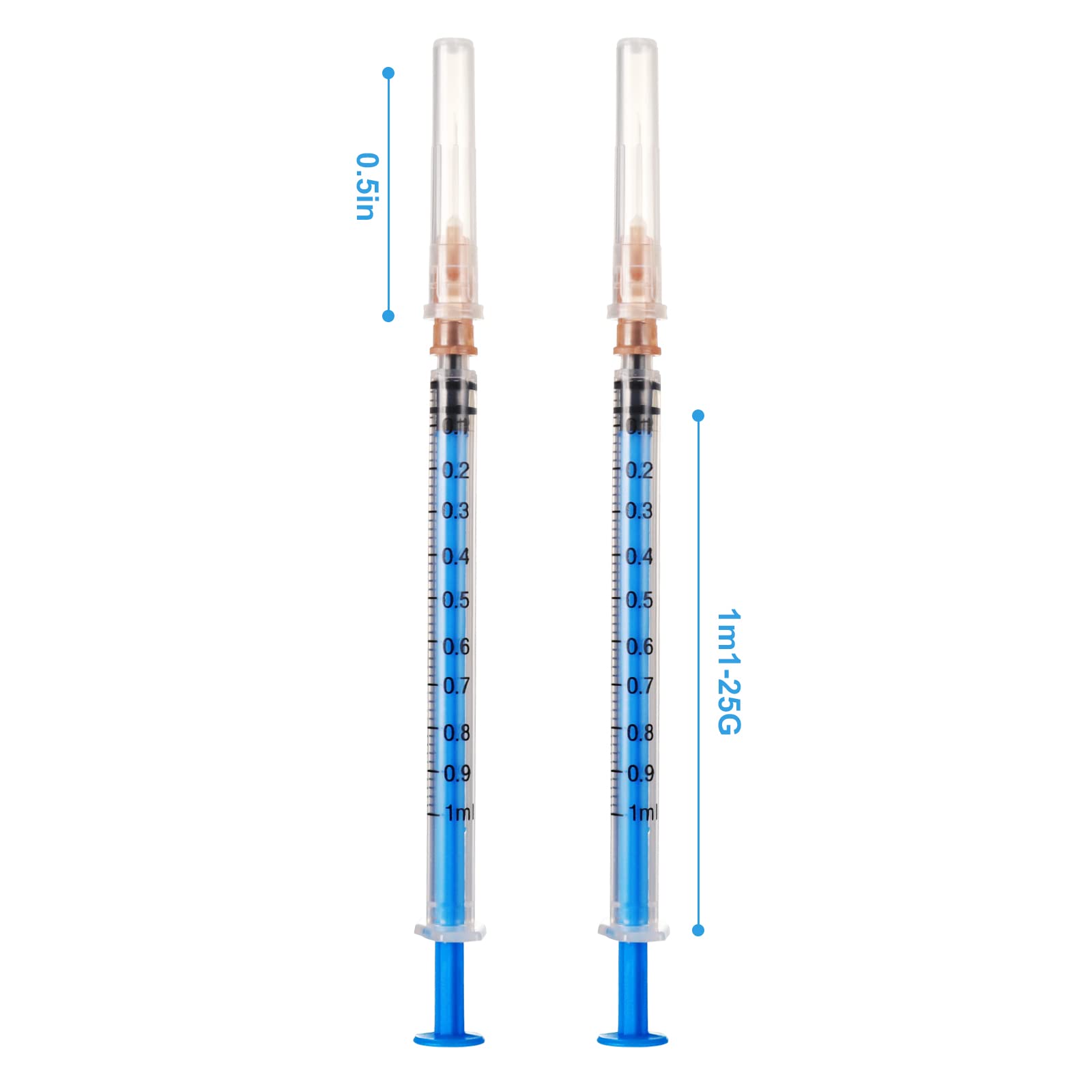 30 Packs 1ml Syringe Sterile, Oral Dispenser Syringe, Individually Sealed. (with needle)