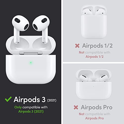 CYRILL Airpods 3 Generation Case Cover Color Brick with Carabiner Designed for Airpods 3 Generation Case (2021) [Front LED Visible] - Dark Gray
