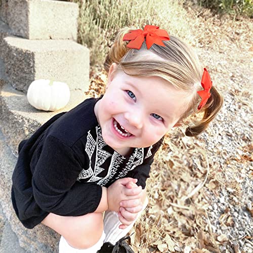80 PCS Boutique Grosgrain Ribbon Pinwheel 3" Hair Bows Alligator Clips For Babies Toddlers Teens