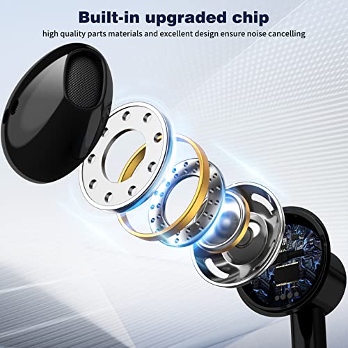 3.5mm Headphones Wired Earbuds with Microphone Noise Cancelling Earphone HiFi Stereo Clear Call Volume Control Semi In-Ear Ear Buds for Moto G Power G Pure Samsung A03s S10 A12 Nintendo Switch MP3 MP4