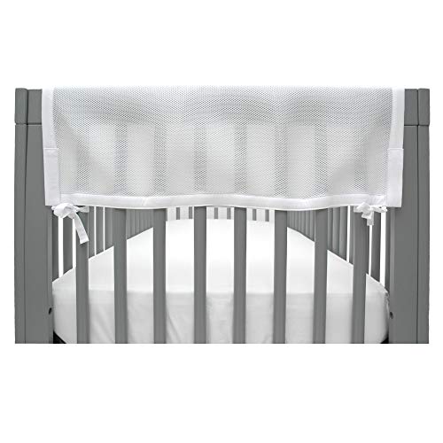 BreathableBaby Breathable Mesh Crib RailGuard Teething Cover — White — 27” Short Panels (2) — Fits Most Full-Size Cribs (Does Not Fit Mini Cribs) — Use with Coordinating Long Panel for Extra Coverage
