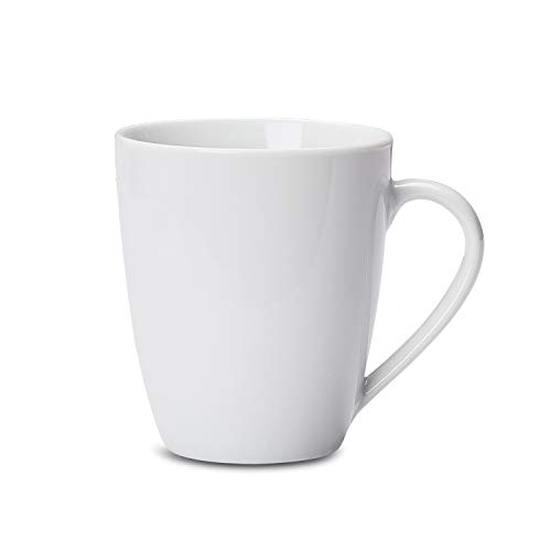 AmazonCommercial 12-Piece Porcelain, 12 Oz. Coffee Mug Set, White