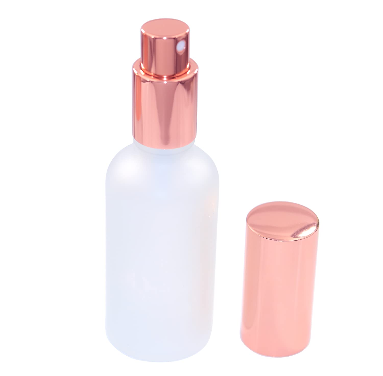 6 Pack 2 Oz Frosted Glass Spray Bottles with Fine Mist Atomizer,Rose-Golden Pump Cap,Empty Protable Travel Liquid Holder Containers for Perfume,Essential Oils-Stickers,Pipette&Funnel Included