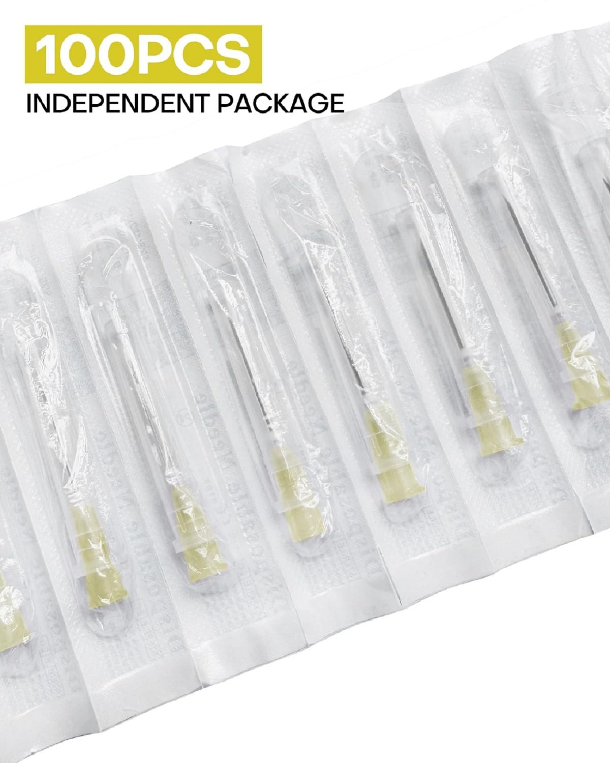 100Pcs 20G 1 Inch (25MM) Needle Luer Lock Industrial Accessories for Scientific Measuring, Refilling Liquid, Inks & Plant, Individual Package