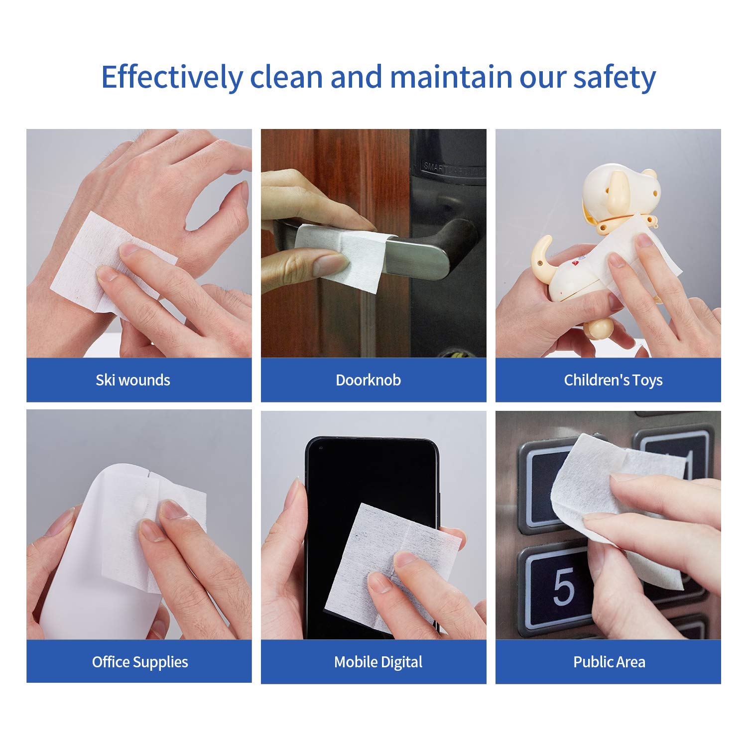 Alcohol Prep Pads, 75% Alcohol Cotton Slices, 100 Pcs Alcohol Gauze Pads Individually Wrapped Swap Pad Wet Wipe, 6 x 6cm/2.36in x 2.36in
