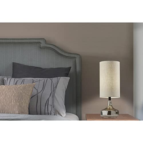 Adesso 1551-01 Cassandra Table Lamp, 23.75 in, 60W, Cracked Mercury Glass/Black, 1 Table Lamp