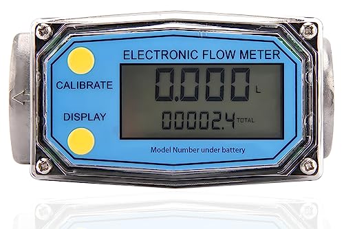 1" Flow Meter, LCD Electronic Digital Display Flowmeterďźwith 1-Inch NPT Inlet/Outlet, for Measure A Variety of Diesel, Kerosene, Gasoline Liquid Flow