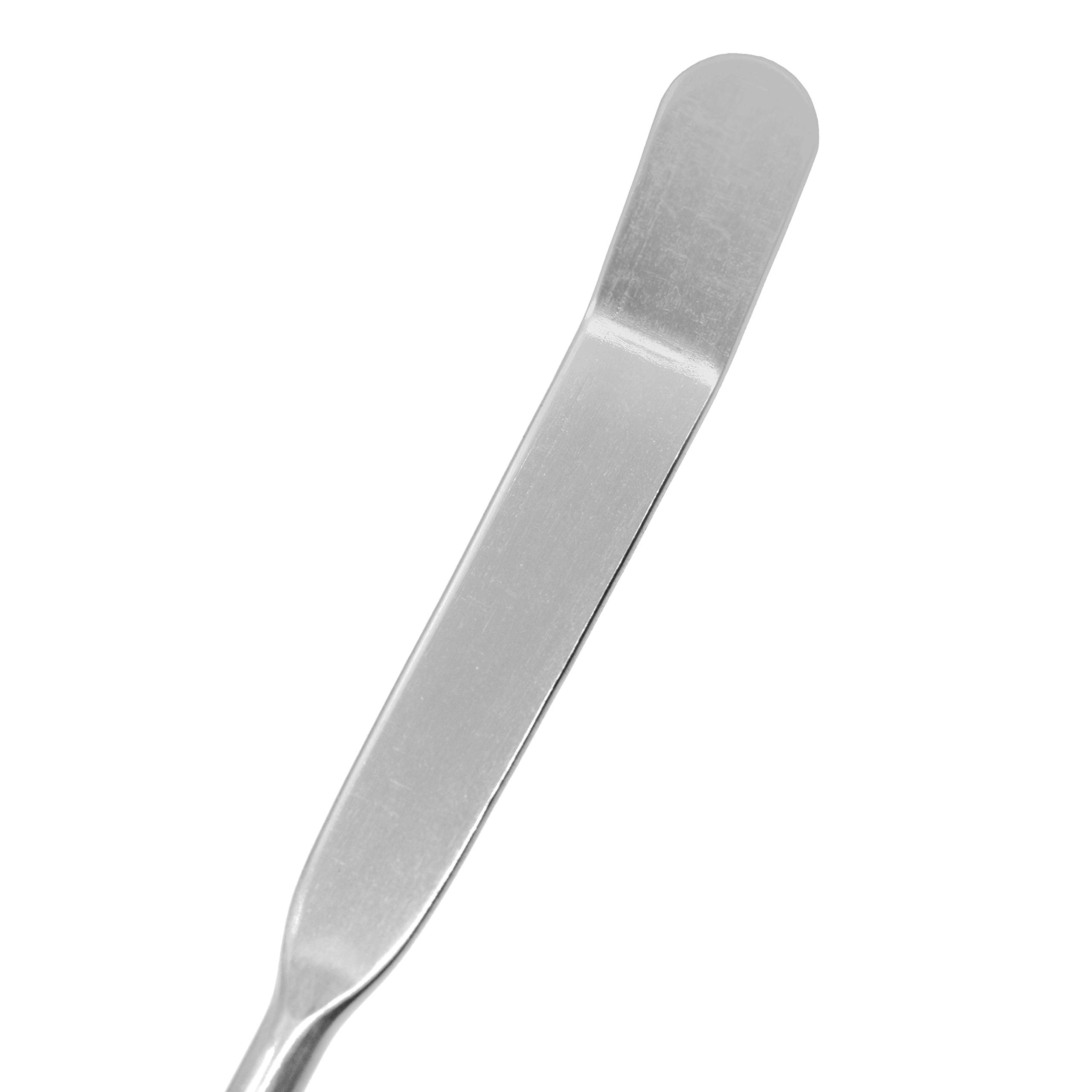 6PK Chattaway Spatulas, 5.9" - Stainless Steel, Polished - Dual Ended, Flat End & Bent End - Eisco Labs