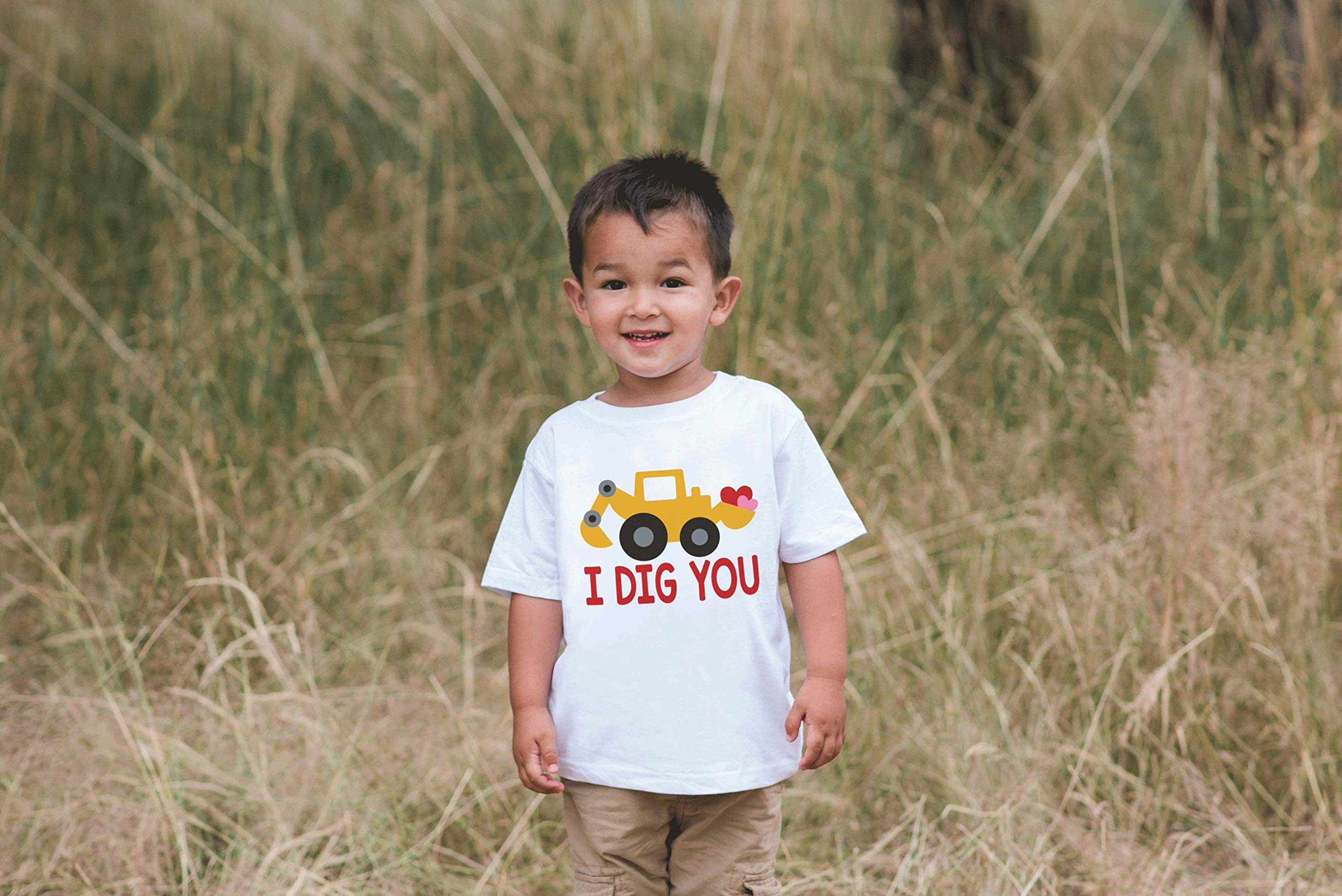 7 ate 9 Apparel Kid's I Dig You Construction Truck Valentine's Day T-shirt 3T White