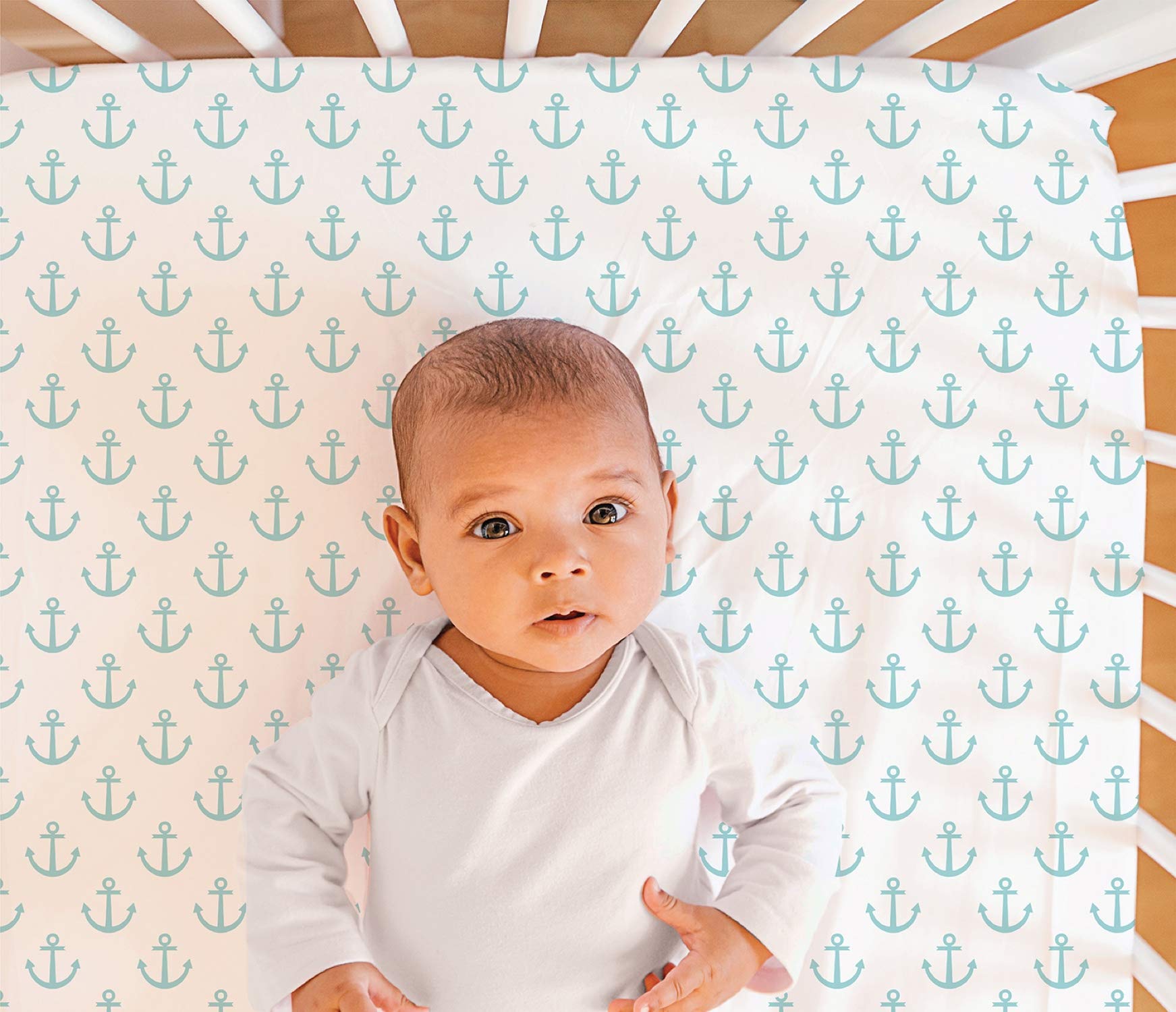 The Peanutshell Nautical Themed Crib Bedding Bundle | 5 Piece Set | 3 Crib Sheets, Crib Quilt, and Crib Skirt