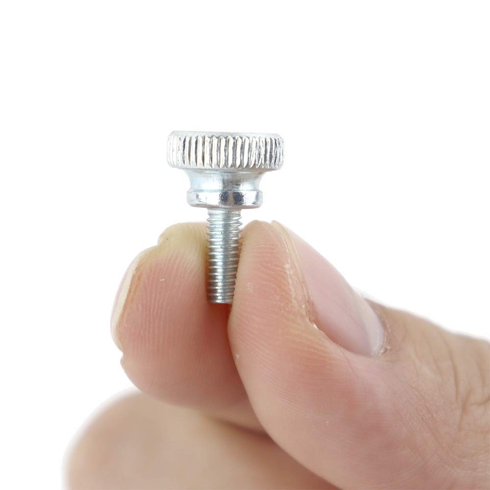 30Pack M4x10mm Thumbscrew Threaded Knurled Grip Knobs Thumb Screw, Flat Knurled Head Fully Threaded Thumbscrews Bolts Fastener, Vesa Screws, Monitor Mount Screws for TV and Monitor Mount