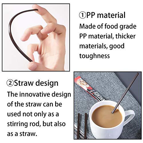 Coffee Stirrers Sticks 400 Individually Wrapped 6.7in,Disposable coffee straw stirring rod,Coffee Straw,Disposable Plastic Drink Stirrer Sticks Health and Safety Three-hole coffee straw