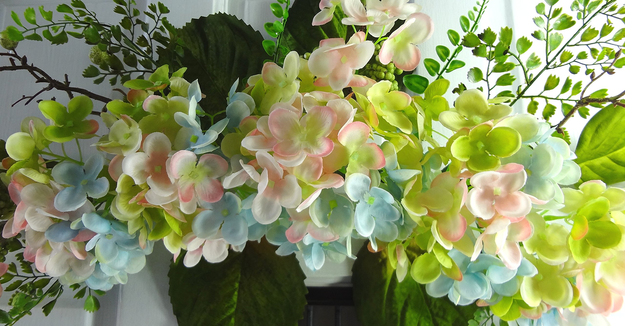 28 inches hydrangea swag for wedding party home garden, wedding arch garden wall decoration, weddings, Blue Pink
