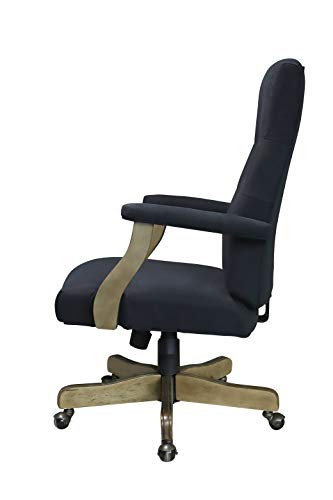 Boss Office Products Executive Black Fabric Chair with Driftwood Finish Frame (B905DW-BKW)