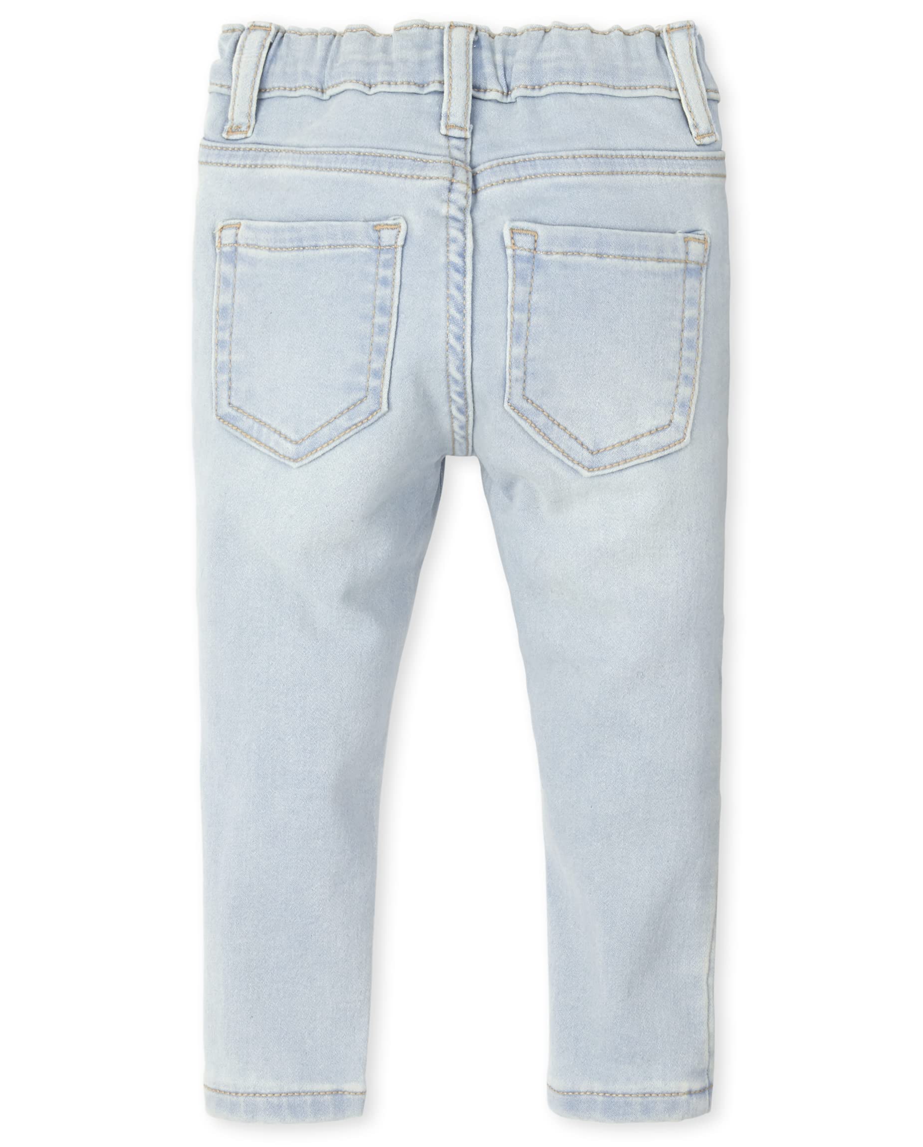 The Children's Place Baby Girls and Toddler Super-Soft Stretch Denim Jeggings, 3 Pack Skort, Brooke/Ice/Reflection Blue 3-Pack, 3T US