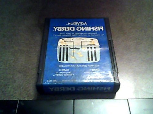 1980 Activision "Fishing Derby" Blue Label Picture #Ag-004 Game-(activision Presents Fishing Derby-conceived and Designed By David Crane for Enjoyment on Your Atari Video Computer System-use with Joystick Controllers-game 1:one Player Against the Acitivis