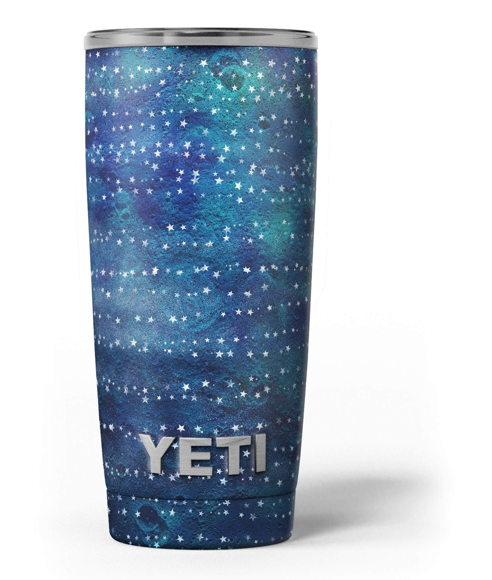 Design Skinz The Grungy Blue Green Stars Surface - Skin Decal Vinyl Wrap Kit Compatible with The Yeti Rambler Cooler Tumbler Cups
