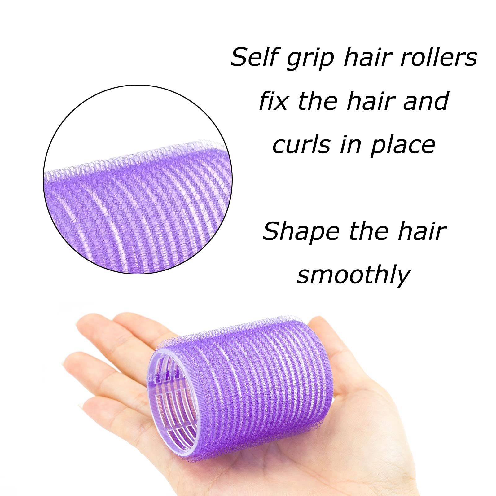 35 Self-Grip Hair Rollers for Curly Hairstyling - No Heat Blue Curlers with Clips for Long, Medium, Short Hair, Multi-sized DIY Styling Tool Set for Women, Men, and Kids