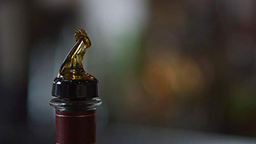 AmeriPour - Whiskey Pourer for Liquor Bottles β With Flap - Made 100% In USA. Great Whiskey Gift For The Home Bar! (1, Amber - Large Cork)