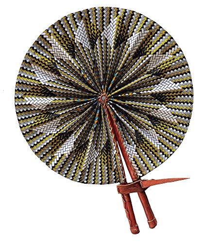 Dupsie's ANAN African Kente Print Folding Handheld Hand Fan Hand-Crafted