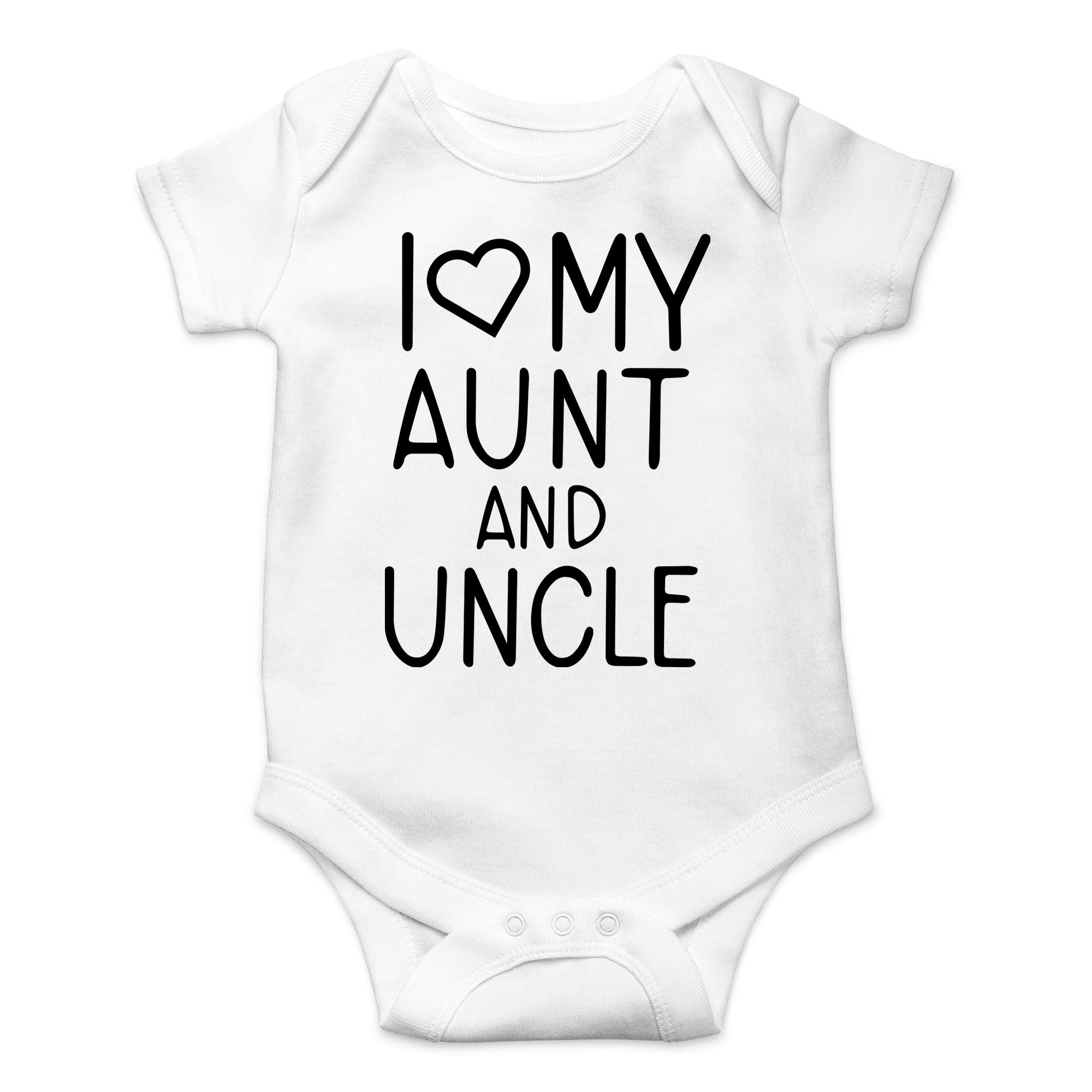 CBTwear I Love My Aunt and Uncle Baby Bodysuit - Cute Unisex Newborn Clothing Funny Infant Unisex Outfit (Newborn, White)