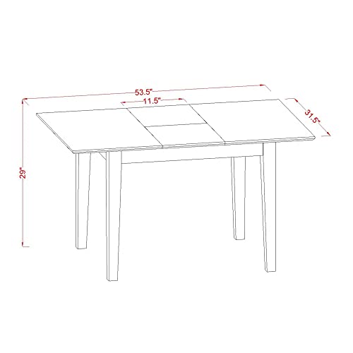East West Furniture Dining Set NOFL5-BLK-21, Black