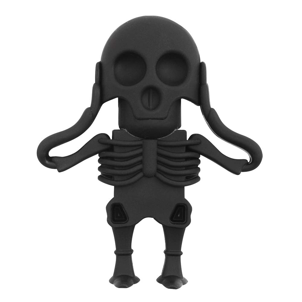 32GB USB Flash Drive Cartoon Skeleton Shaped Memory Stick, BorlterClamp Cool Thumb Drive Pen Drive Amazing Gifts, Black