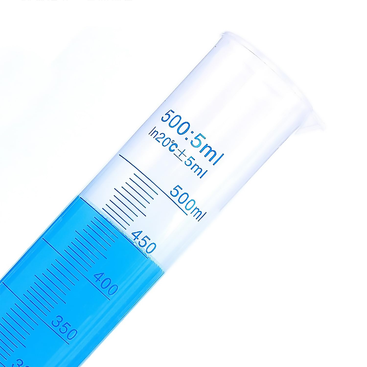 500ml Plastic Measuring Graduated Cylinder, Polypropylene Plastic, 2-Sided Marking, Ideal for Science, School and Home Lab, HUAOU, Pack of 1
