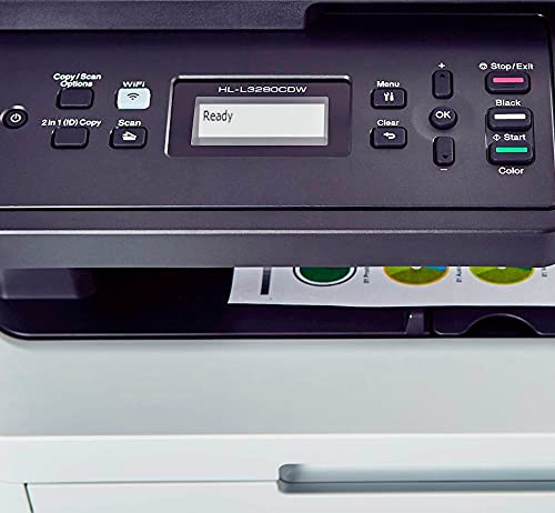 Brother HL-L3290CDW Compact Digital LED Color All-in-One Printer for Home Office with Convenient Flatbed Copy & Scan, Plus Wireless Duplex Printing, 25 ppm, 600x2400 dpi - BROAGE 8 Feet Printer Cable