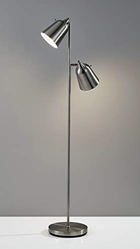 ADESSO 3237-01 Floor-Lamps, Matte Black/Antique Brass