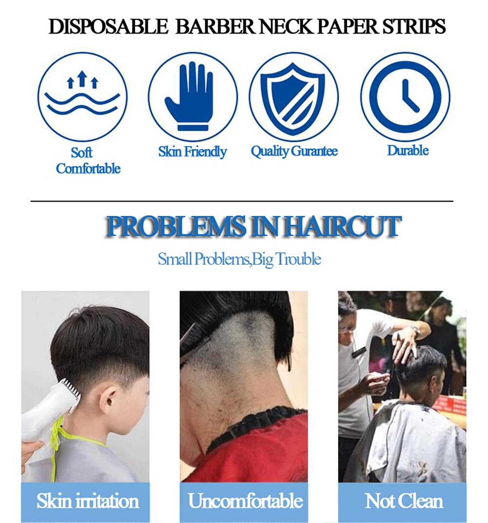 85 Counts Disposable Barber Neck Strip Professional Stretchy Paper Neck Band Protector Hairdressing Accessory Tool Barber Accessories Hair Washing Cutting Shaving Styling Coloring
