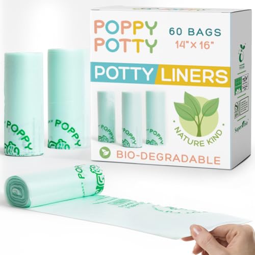 60 Portable Potty Bags - Oxo Potty Refill Bags - Potty Liners for Portable Potty - Travel Potty Bags for Portable Toilet - Disposable Potty Liners for Toddlers - Nature Kind Toddler Potty Chair Liners