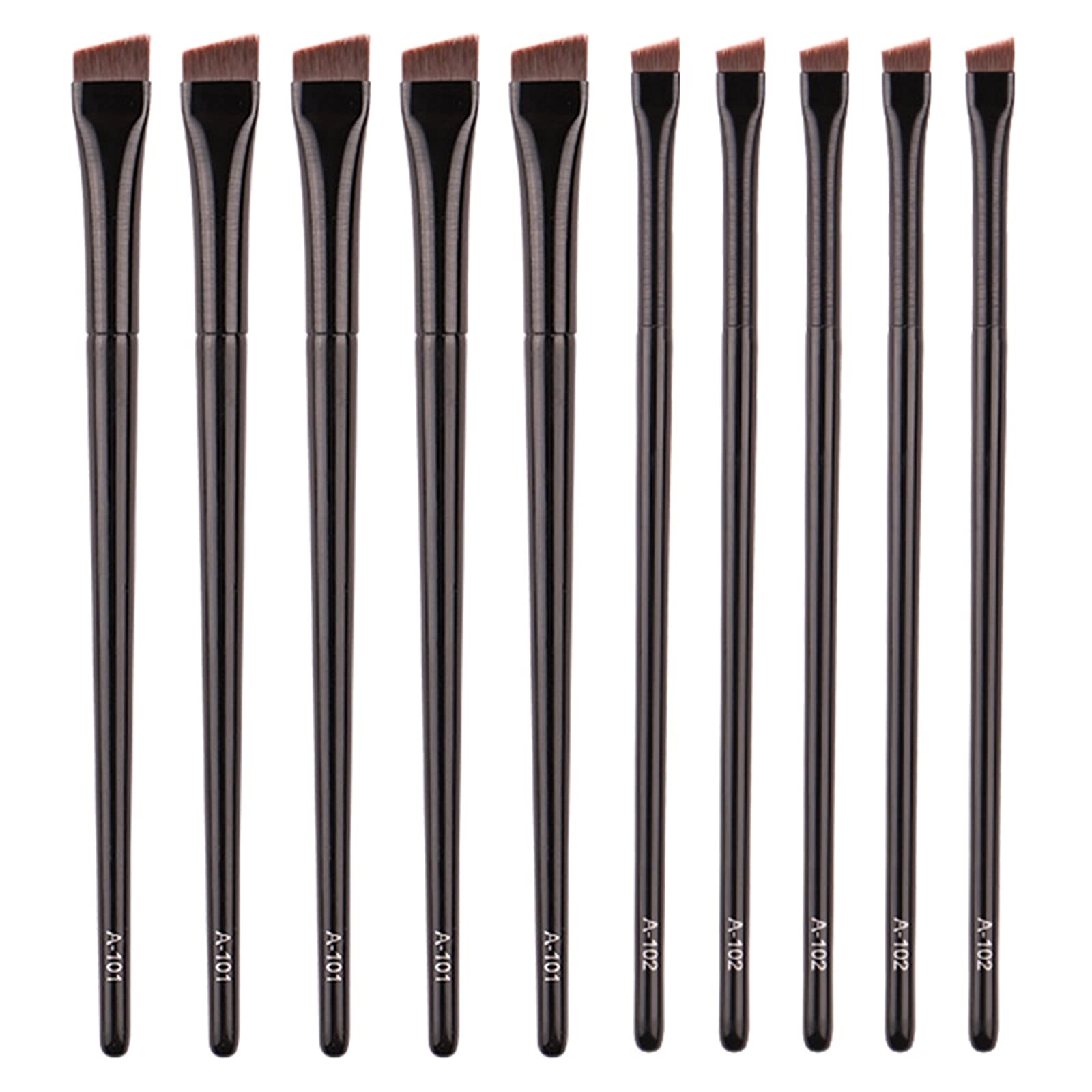 RMISODO 10 Pcs Angled Eyebrow Eyeliner Brush, Ultra Fine Eyeliner Brush, Slanted Eyebrow Brush, Precision Lash Liner Brush, Professional Eye Makeup Applicator for Blending Eyeshadow Eyebrow Eyeliner