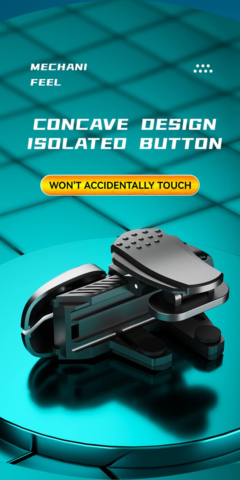2022 New Model Seven Trees Mobile Game Controller for PUBG/Fornite/Knives Out/Rules of Survival/Call of Duty Gamepad Trigger Aim Button L1R1 L2 R2 Shooter Joystick for iPhone Android iPad Mini 5 Phone Game Pad Accesorios (Blue)