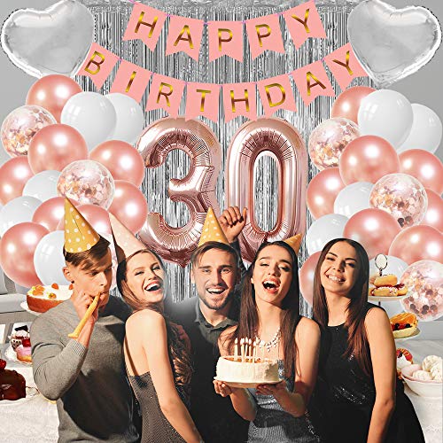 30th Birthday Decorations for Her Rose Gold 30 Balloons Birthday Party Decorations For Women
