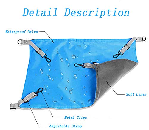 Wisdoman Cat Hanging Hammock Bed Comfortable Pet Cage Hammocks for Cats Ferret Small Dogs Rabbits Other Small Animals Playing Cozy Activity Fun Toy (Blue)