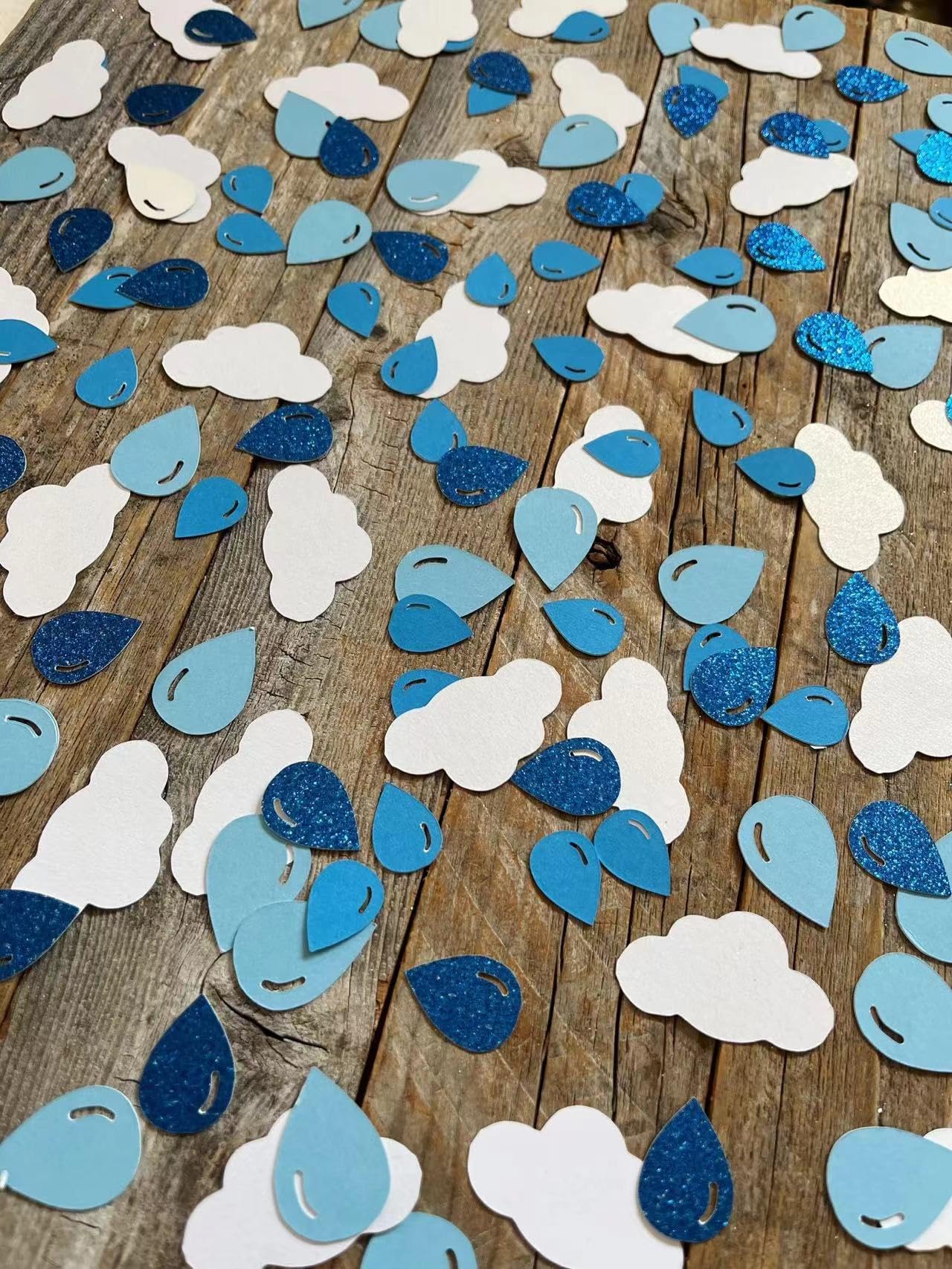 100PCS Cloud Raindrop Confetti for The Bride Is on Cloud 9 Bachelorette Party Decorations