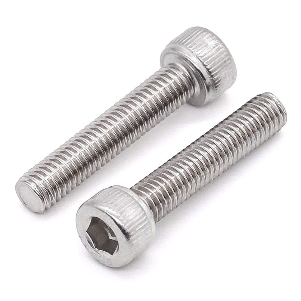50pcs M5-0.8 x 35mm Socket Head Cap Screws, 18/8 Stainless Steel 304, Fully Threaded Hex Drive Screws, Corrosion-Resistant, High Strength, for Machinery, Furniture, 3D Printing and More