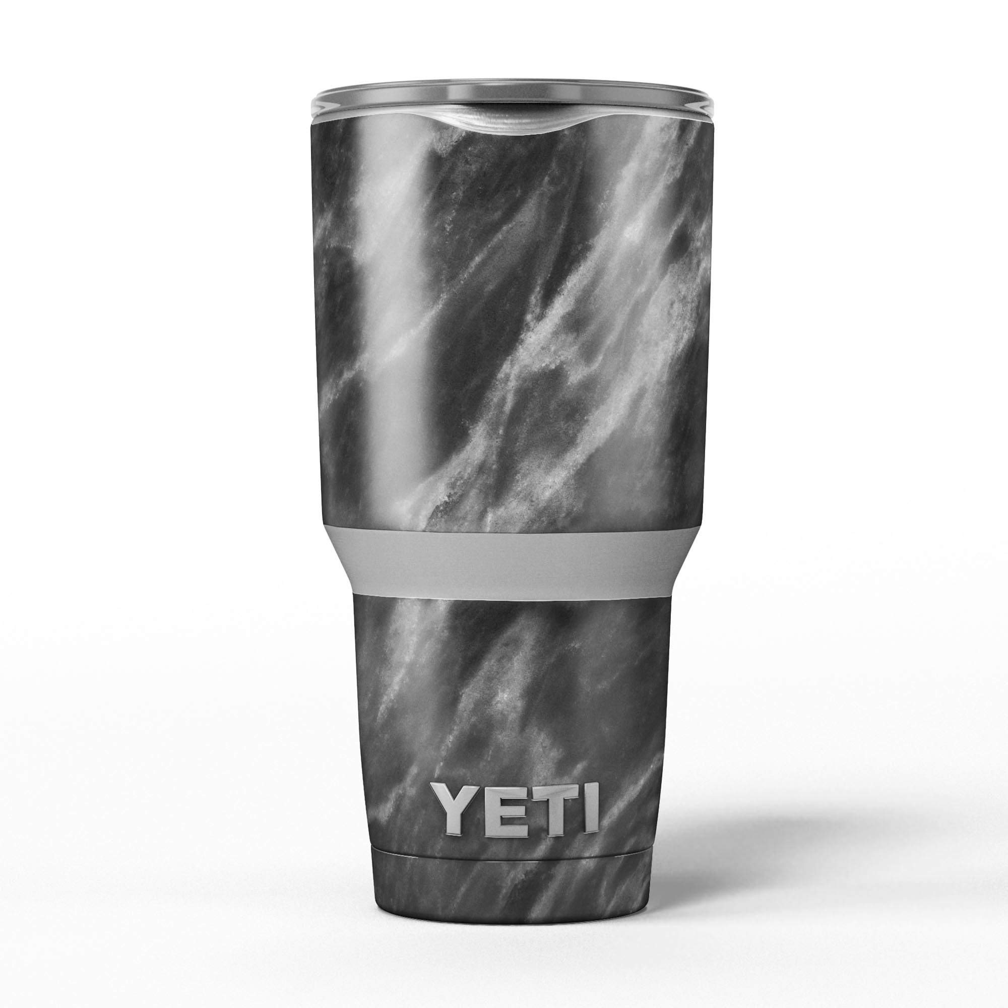 Design Skinz Black and Chalky White Marble - Skin Decal Vinyl Wrap Kit Compatible with The Yeti Rambler Cooler Tumbler Cups