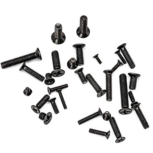 720Pcs Countersunk Flat Head Mini Screw Set M1.4 M1.7 M2 M2.5 M3 Carbon Steel for Computer Notebook for Laptop Screws Kit - (Black) SCRW-097103