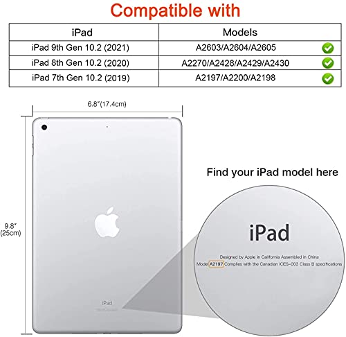 Newraturner Rotating Case for iPad 9th Generation (2021) / 8th Generation (2020) / 7th Gen (2019) 10.2 Inch --360 Degree Rotating Stand Protective Cover, Auto Sleep/Wake Function