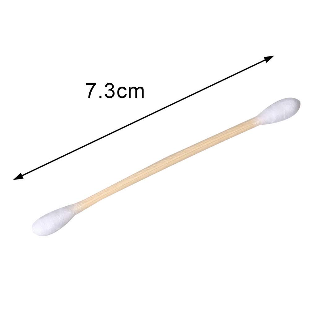 600 pk Bamboo Cotton Buds (6 x 100) by ZHIYE, 100% Biodegradable Cotton Swab with Wooden Handles for Ear Cleaning,Makeup Cleaning,Keyboard Cleaning,Wound Cleaning etc
