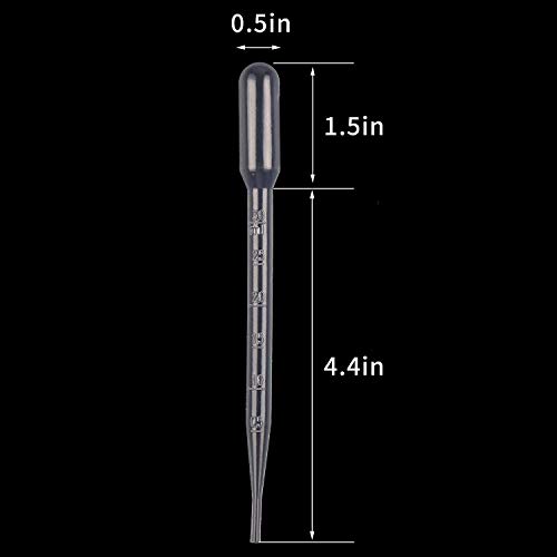 50pcs Plastic Transfer Pipettes 3ml for Laboratory Daily Use…