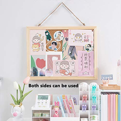 Cork Board Photo Wall, Desktop Message Board, Home Wall Hanging pin Board, Bulletin Board Display Board（15.7x11.8 in）