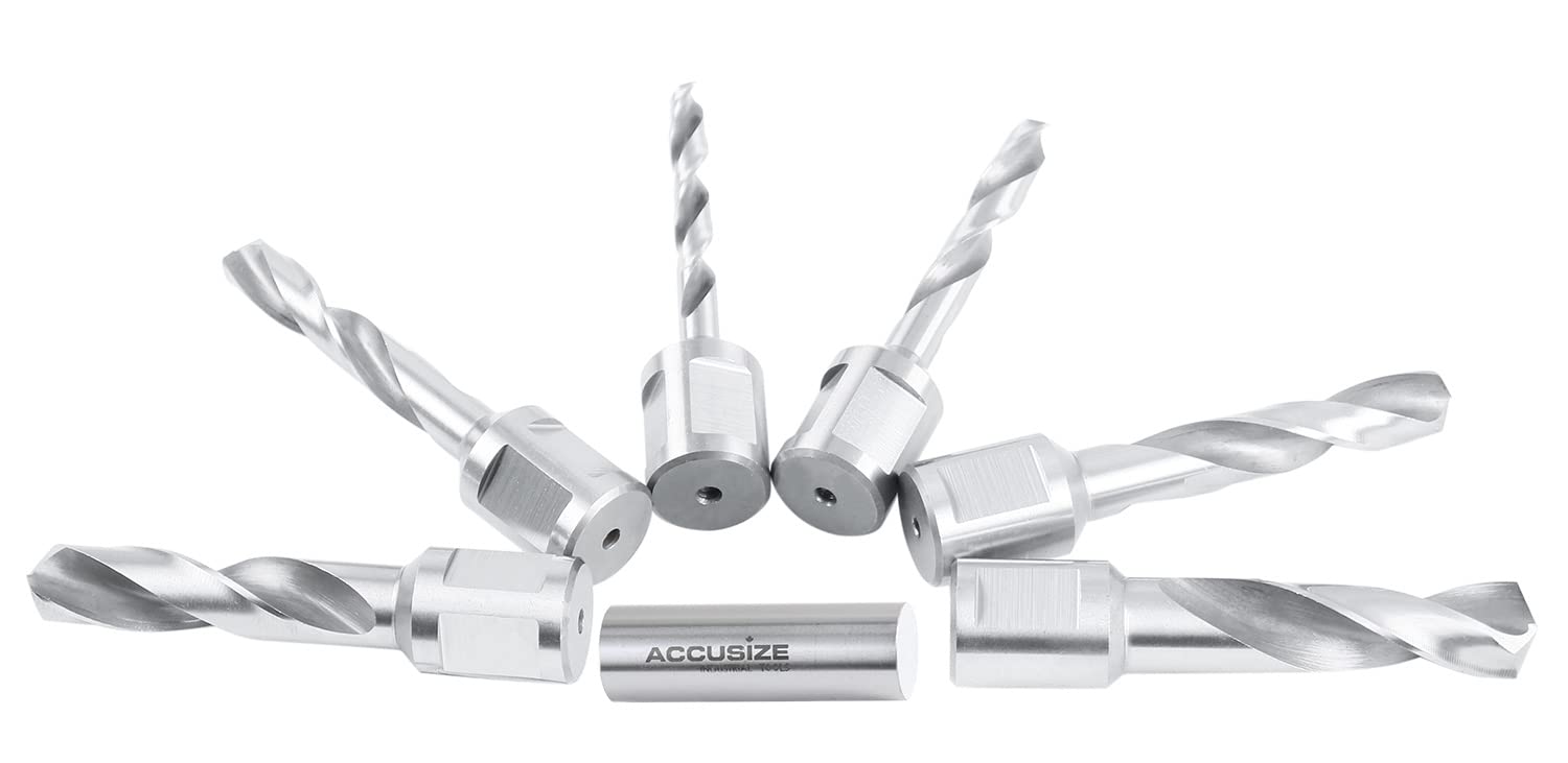 Accusize Industrial Tools 6pcs/Set H.S.S. Fully Ground Drill Sets with 3/4" Weldon Shank, 2inch Cutting Depth, 0519-5002