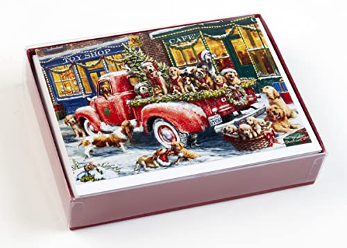 Box of 'Doggone Christmas' Christmas Cards - 15 Cards & 16 Foil Envelopes