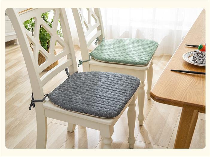 1/2/4 Pack Chair Pad with Ties,Kitchen Dining Chair Cushion Non Slip Seat Cushion with Removable Cover Office Chair Cushion Durable Soft Mat Pads (Green,4)