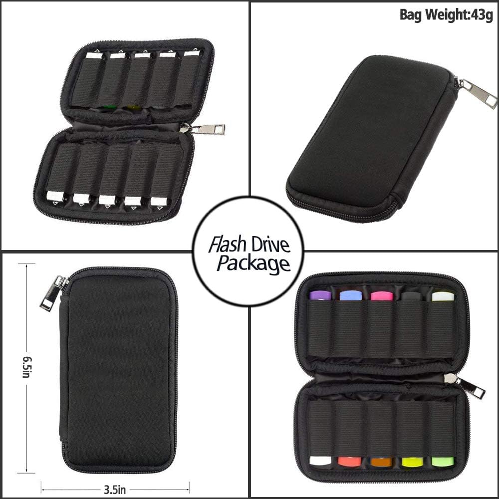 2GB USB Flash Drives 10 Pack and USB Case of 10 Slots Bundle USB Holders to Organize 10 Thumb Drives 2 GB