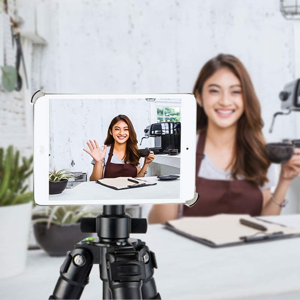 2 in 1 Car Tablet Dashboard Windshield Mount Holder for 9.5-14.5” Tablet & Camera, 360° Rotation Tripod Mount with 1/4'' 20 Screw Thread & Big Suction Cup, for iPad Pro iPad Air, Galaxy Tab, GoPro