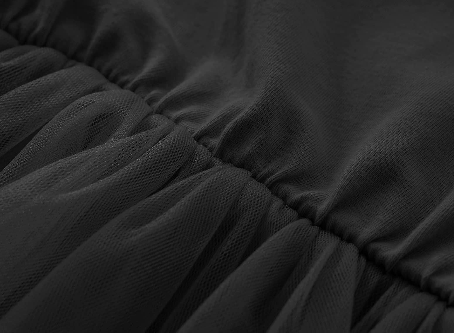 JNKLWPJS Girls Tutu Dress Toddler Ruffle Sleeve Princess Party Tulle Sundress Black 100CM